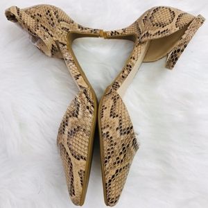 BAMBOO | Shoes | Faux Python Skin Plunging Pointy Toe Low Heel | Poshmark